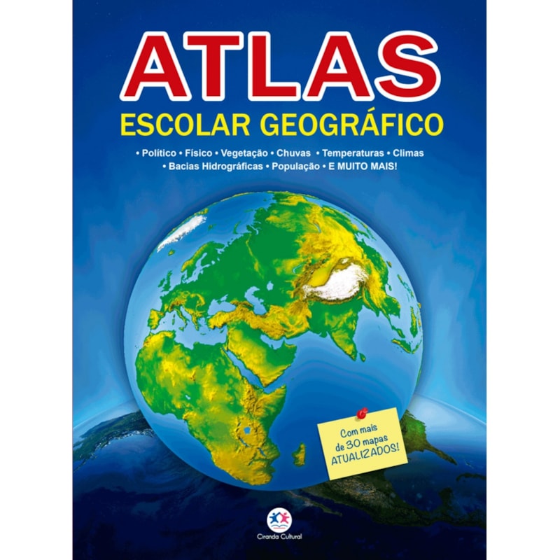 Livro Atlas Atlas escolar geográfico - Ciranda Cultural
