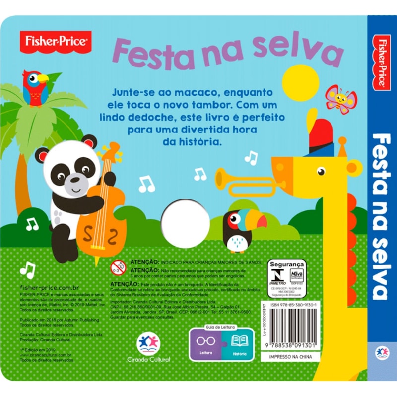 Livro Dedoche Fisher-Price - Festa na selva - Ciranda Cultural