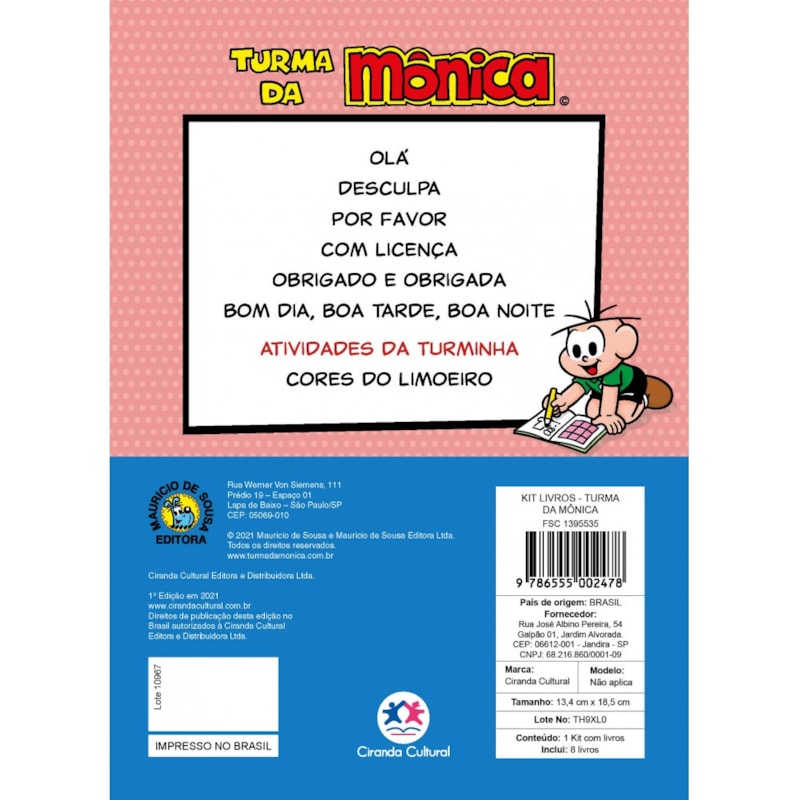 Turma da Mônica - Embalagem econômica - Boas maneiras - (sem solapa ...